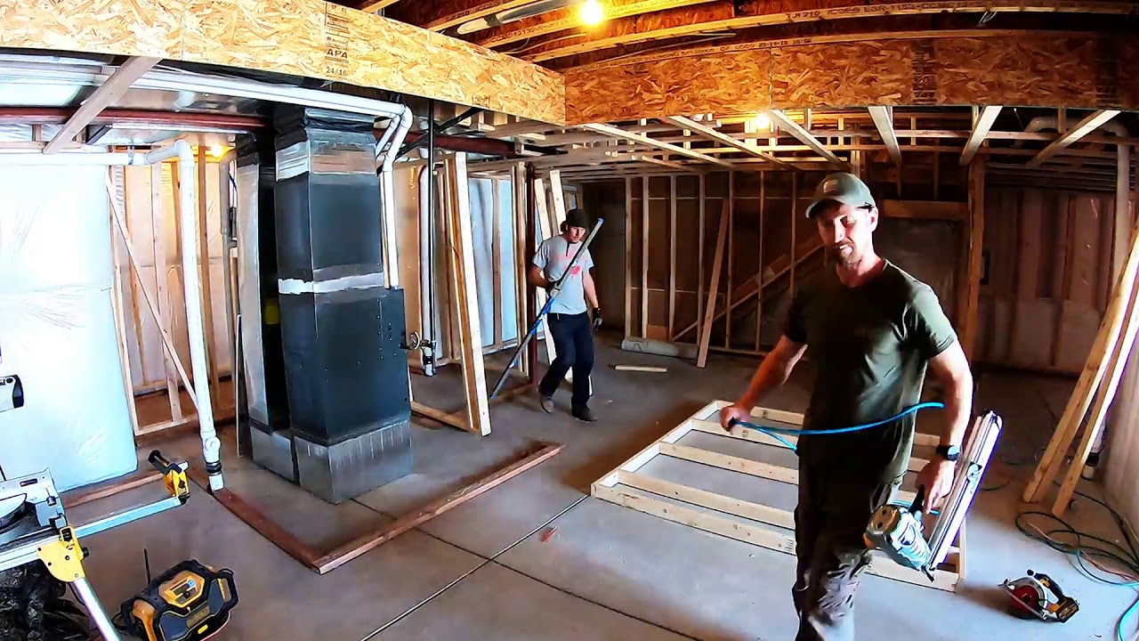 Framing a Basement Time Lapse! - YouTube
