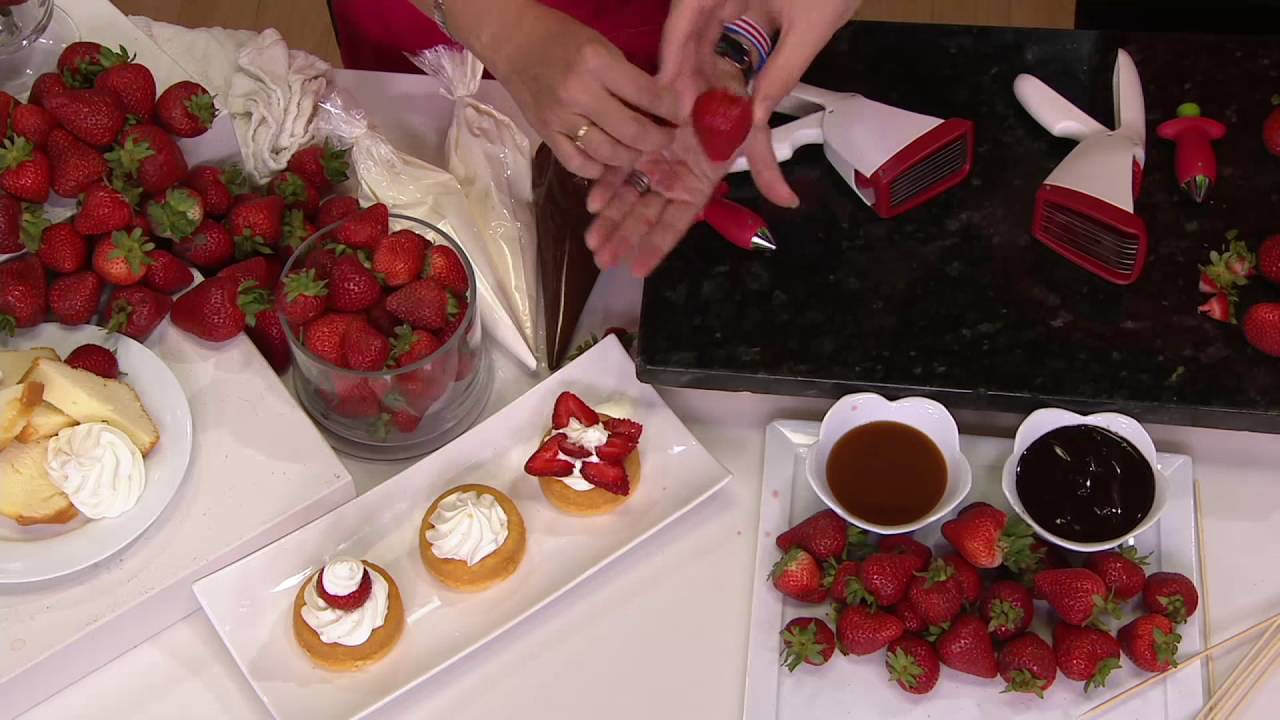 Chef'N Strawberry StemGem & Slicer Prep Set on QVC - YouTube
