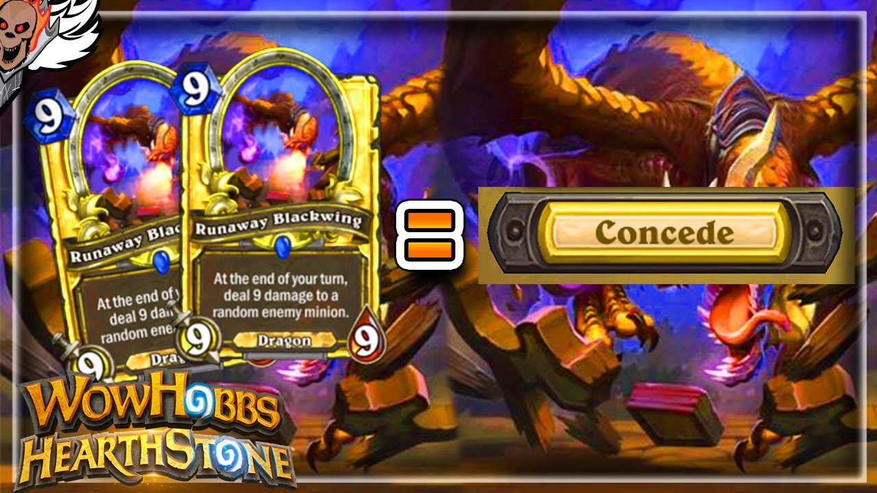 Runaway Blackwing x2 Equals Concede Button - Hearthstone Darkmoon Races - YouTube