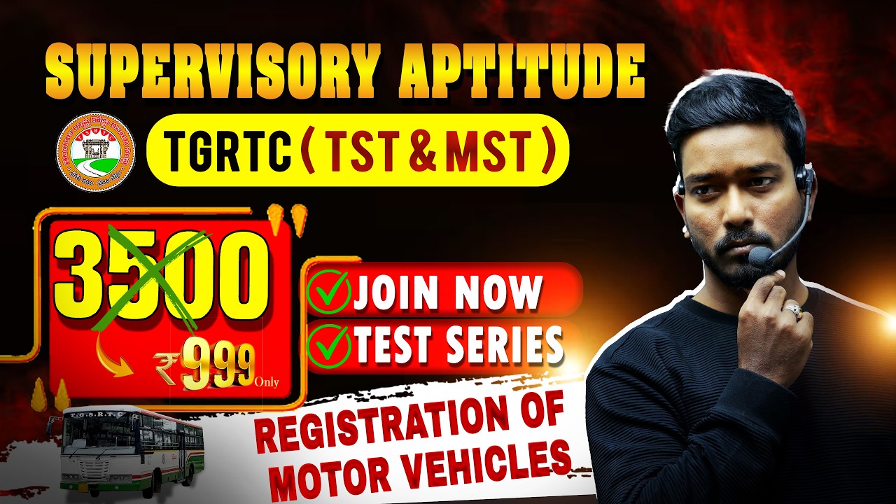 Supervisory Aptitude TGRTC (TST & MST) Lecture-06 Registration of motor ...