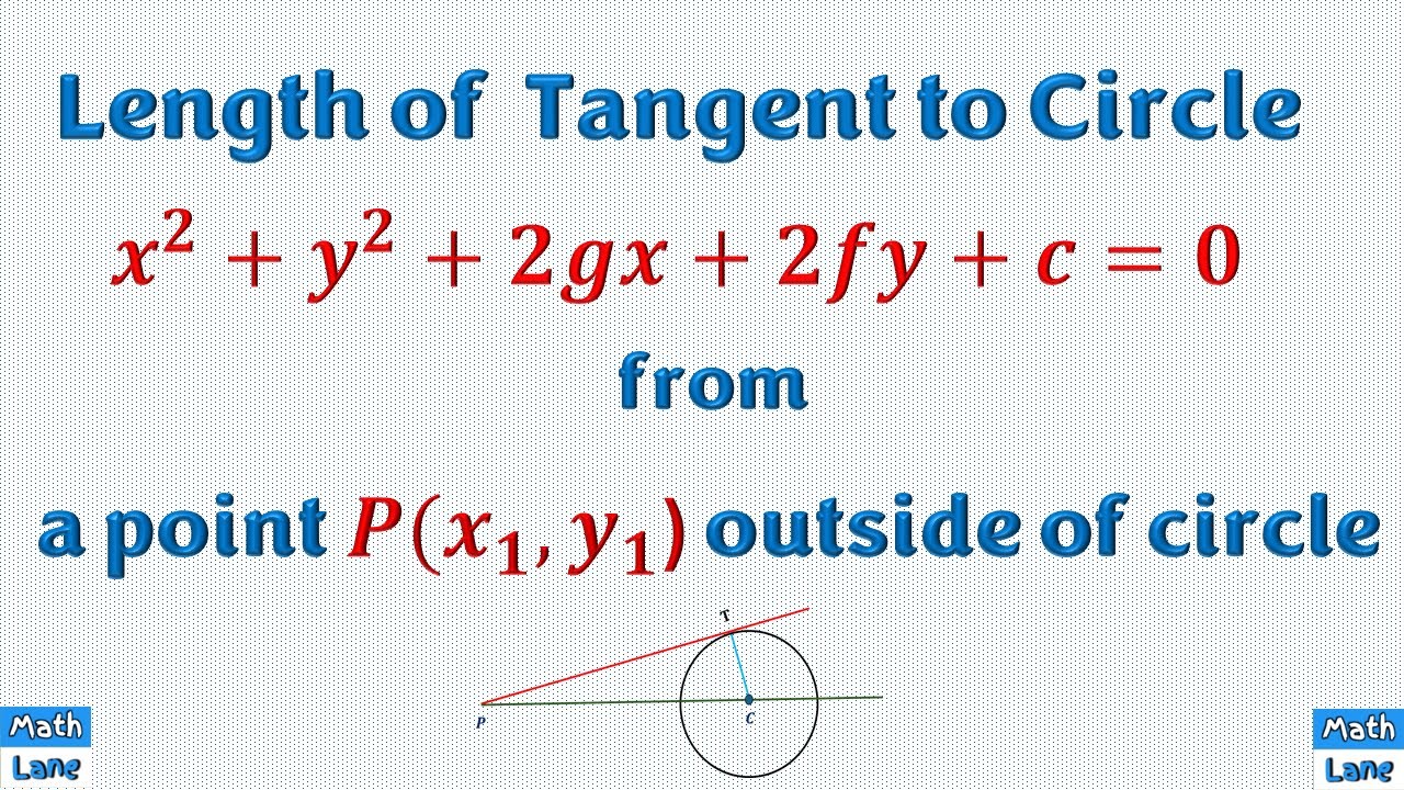 Length of Tangent Line From a Point to Circle - YouTube