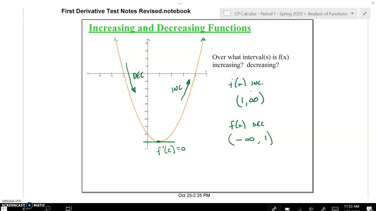 First Derivative Test Notes - YouTube