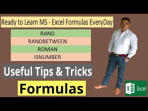Microsoft Excel Tutorial | Advanced Formulas RAND, RANDBETWEEN, ROMAN ...