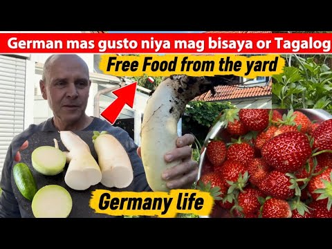 German and pinay couple : Enjoying their productive yard in Germany! 