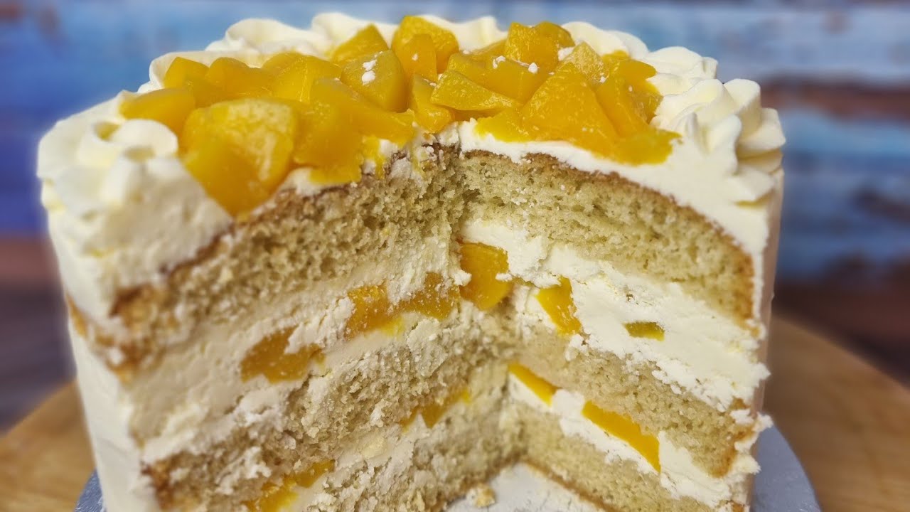 Labai skanus varškės tortas su persikais - YouTube