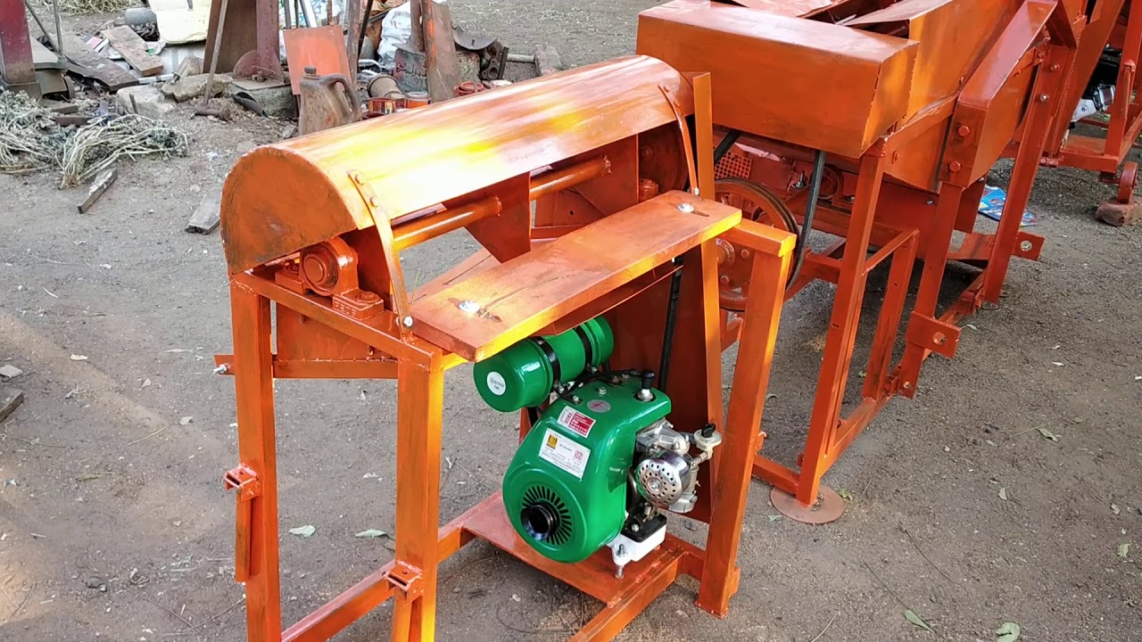 Groundnuts harvesting machines melur madurai d tamilnadu india two man ...