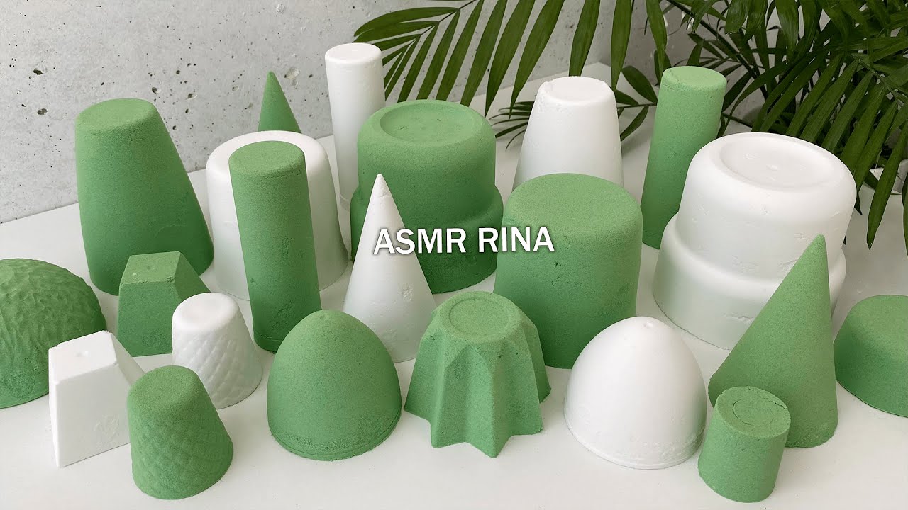 ASMR crispy geometric shapes baking soda crumbling - YouTube