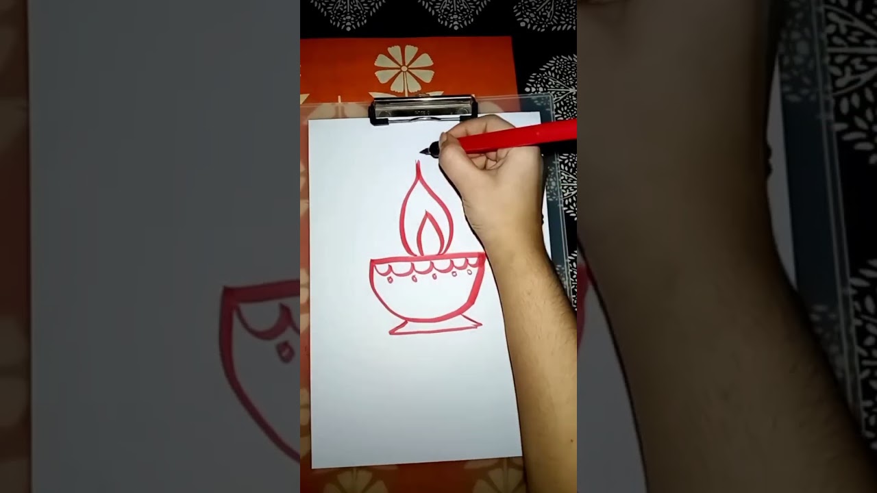 Diwali Festival Drawing Ideas🪔Cute Diya Drawing From Alphabet D 🪔 How ...