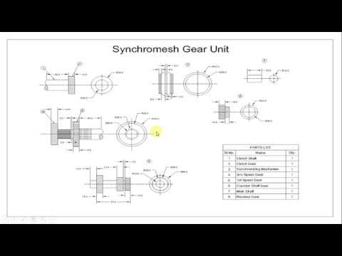Detailed Part Drawing and Assembly of Synchromesh Gear Unit using ...