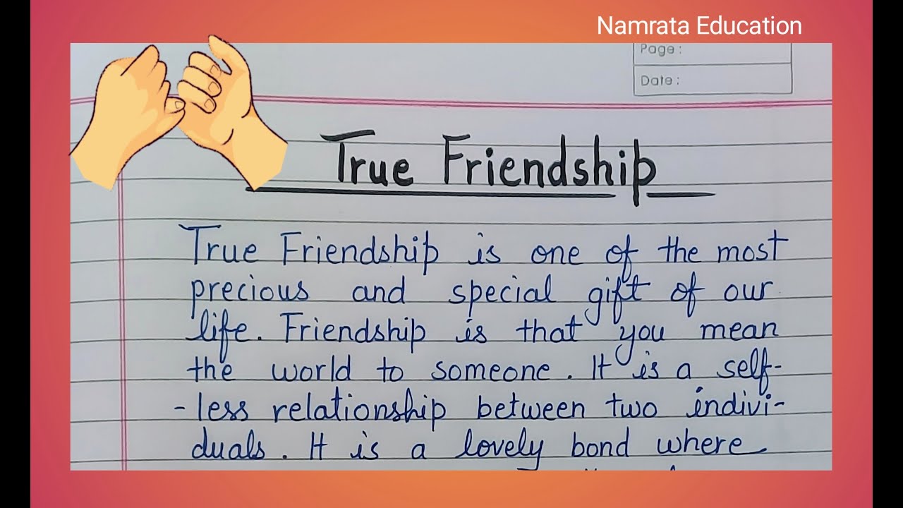 Paragraph on True Friendship / Short essay on True Friendship in ...