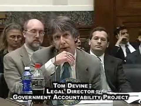 Whistleblower Protection Hearing: Tom Devine Testimony - YouTube
