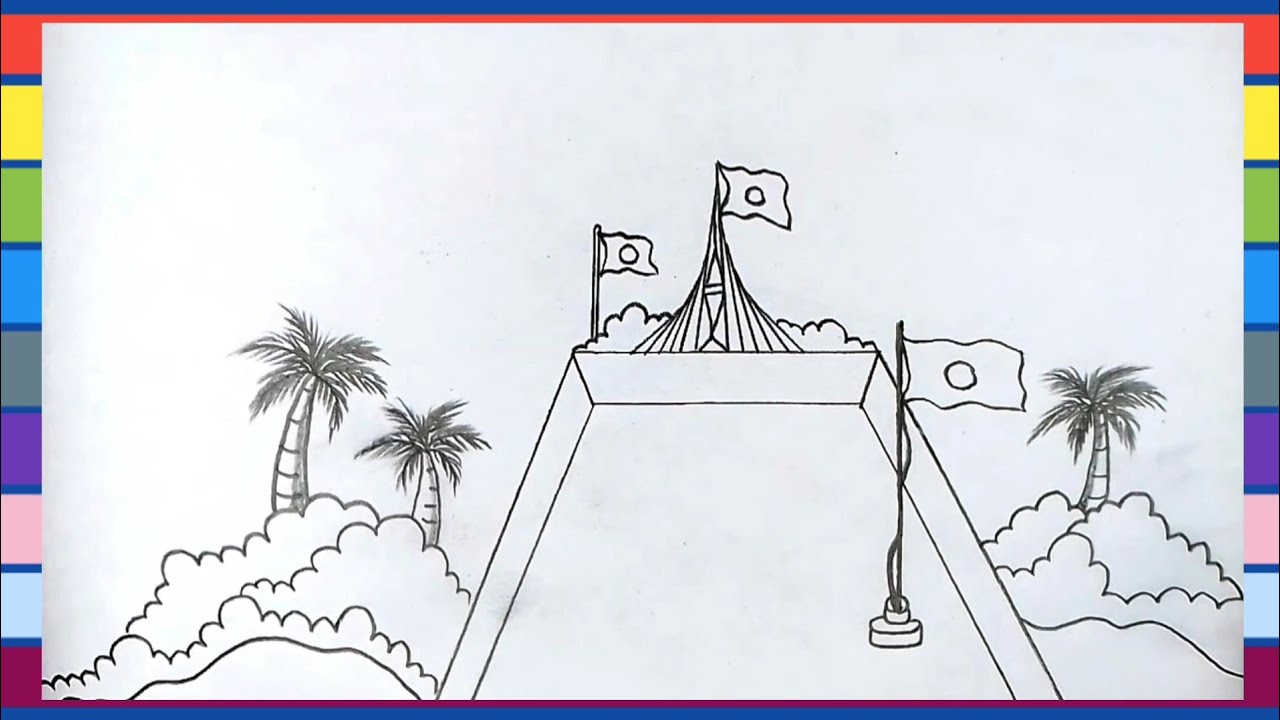 How to draw national memorial day of Bangladesh | 26 March drawing ...