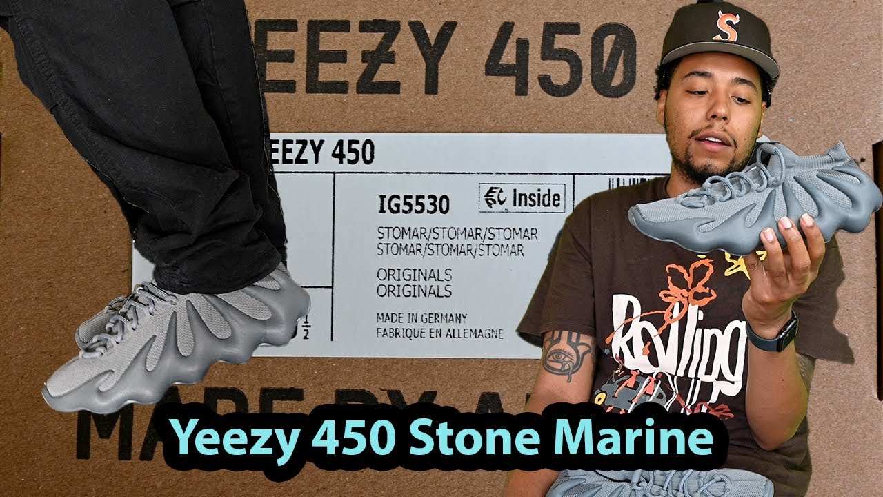 Yeezy 450 Stone Marine UNBOXING 🔥 Is This The Best 450 Colorway? - YouTube