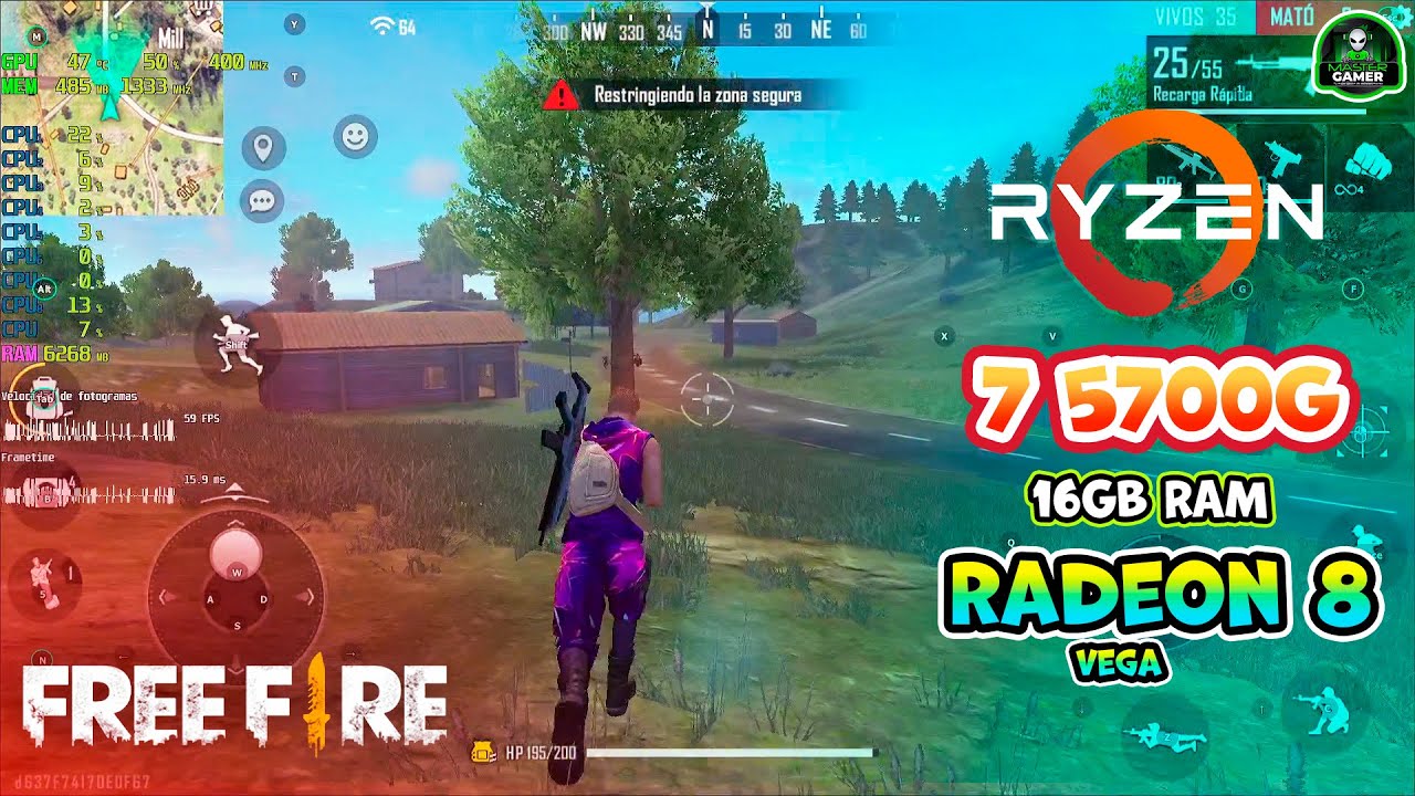 Free Fire: Ryzen 7 5700g - 16gb Ram - Radeon 8 / Vega 8 | Test ...
