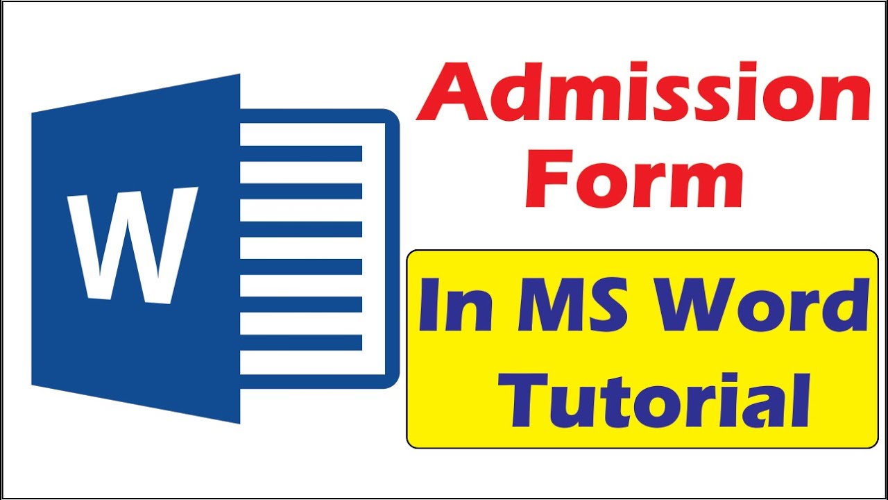 Admission Form in MS Word Tutorial / Microsoft Word / Microsoft office ...