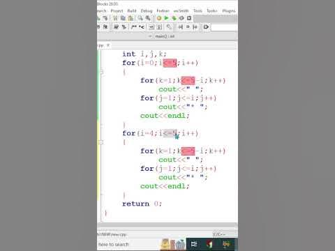 C++ program to print diamond pattern using nested for loop / c++ tutorial for beginners - YouTube