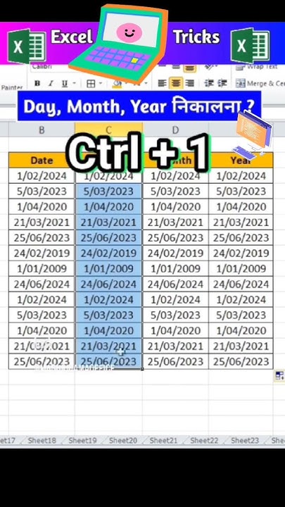 Date se Date Month Year alag karna #exceltech #excelgyan #exceltips #excel #mobiletricks - YouTube
