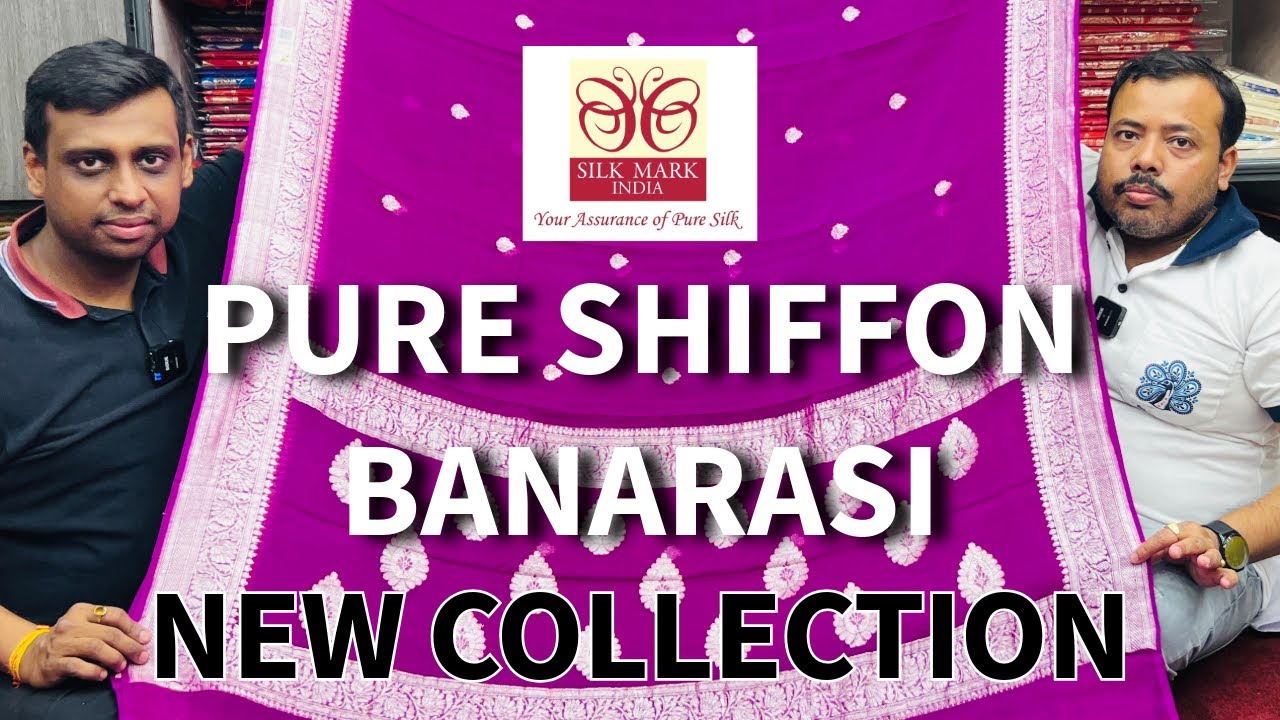💯% PURE SHIFFON BANARASI | NEW LUNCH | 20 COLOR OPTIONS TO CHOOSE FROM ...