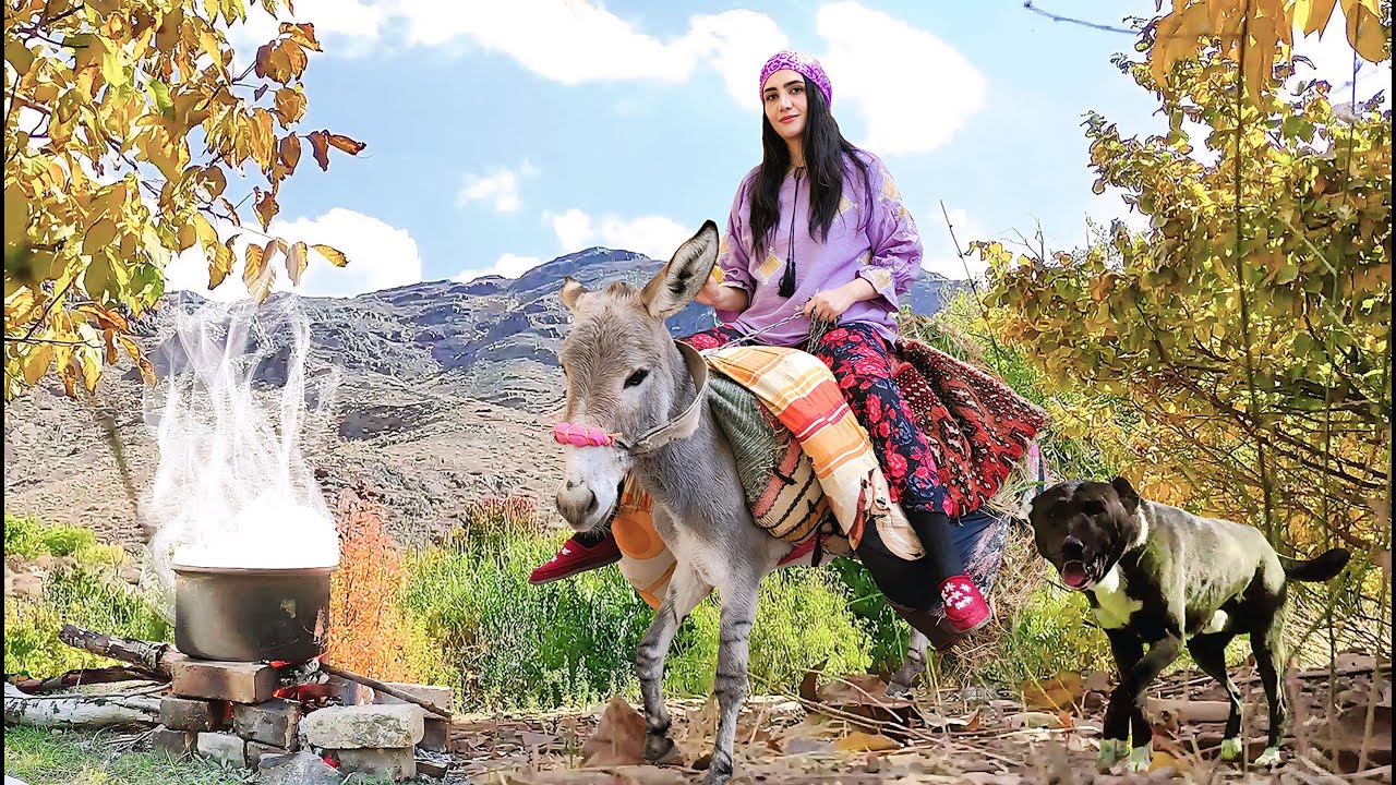 Village Life Iran: Girl's Incredible Donkey Riding & Iranian Cooking ...