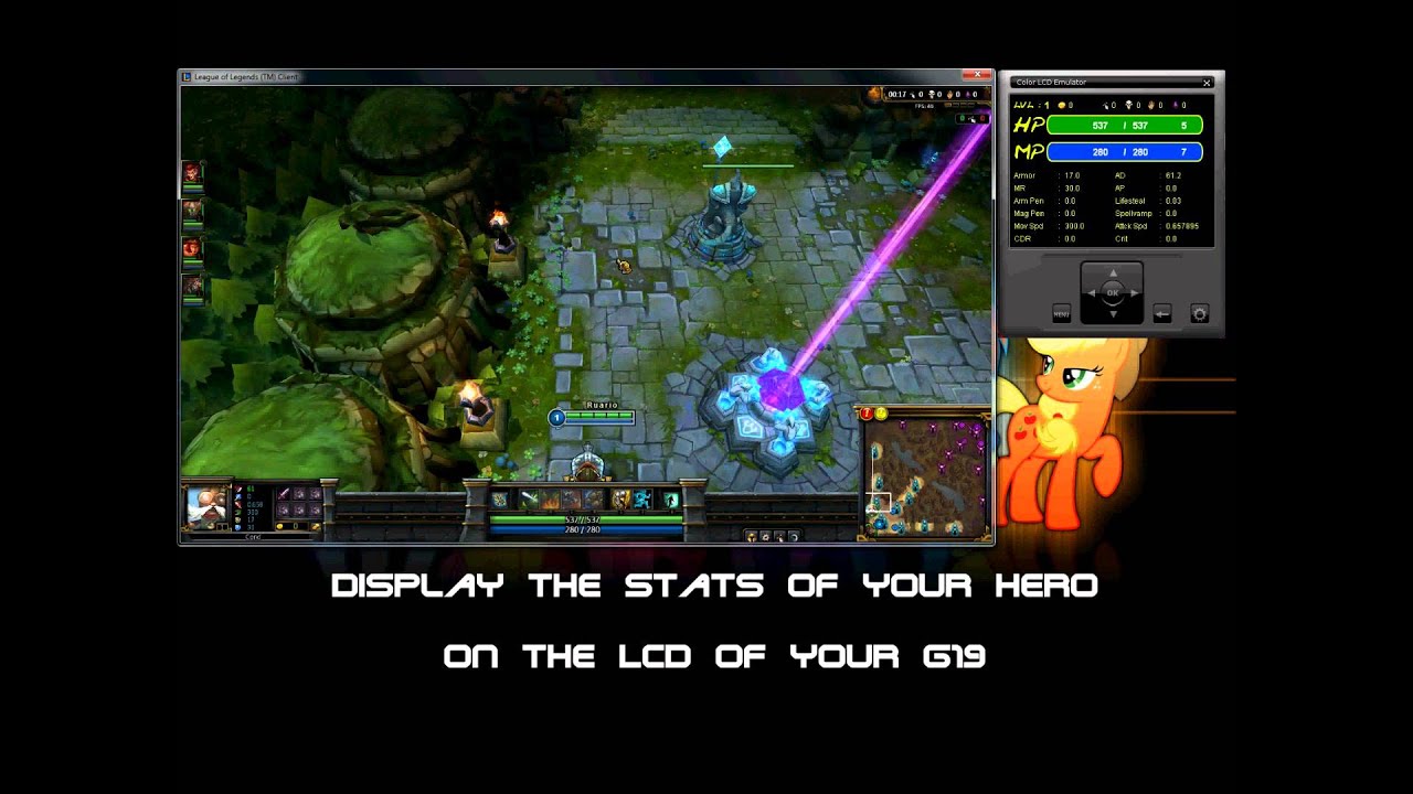 League of Legends applet for Logitech G19 *Preview* - YouTube