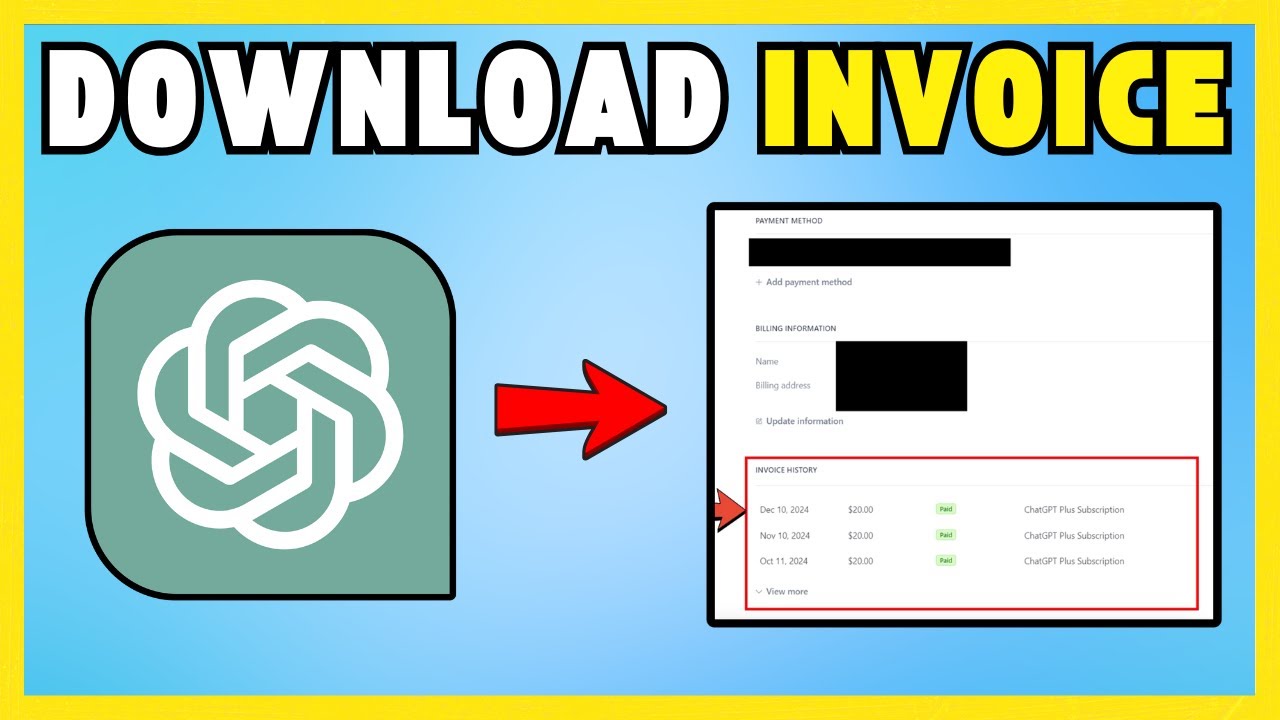 How To Download Your ChatGPT Invoice [LATEST UPDATE] - YouTube