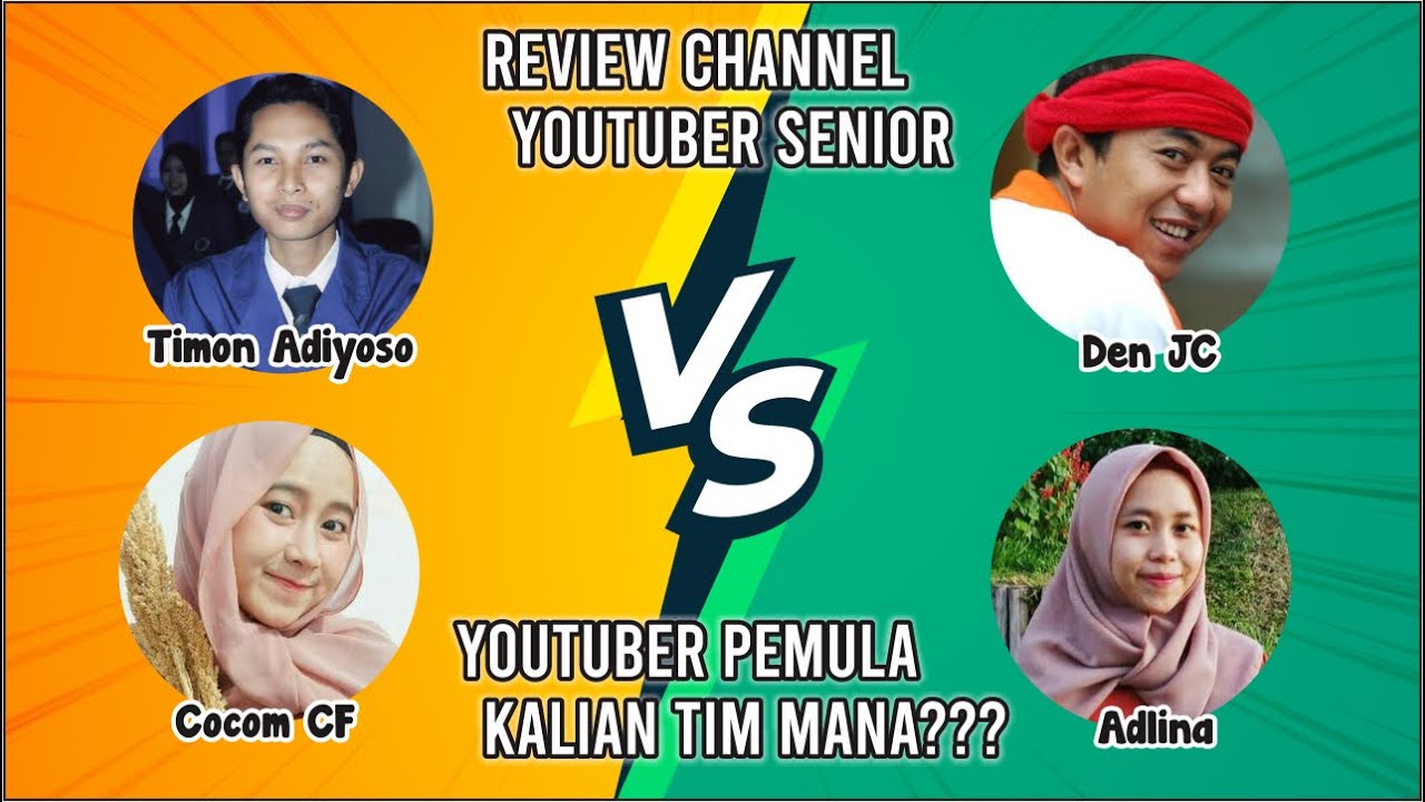 Review Channel Youtuber Senior | Timon Adiyoso dan Cocom CF vs Den JC dan Khairunnisa Adlina ...