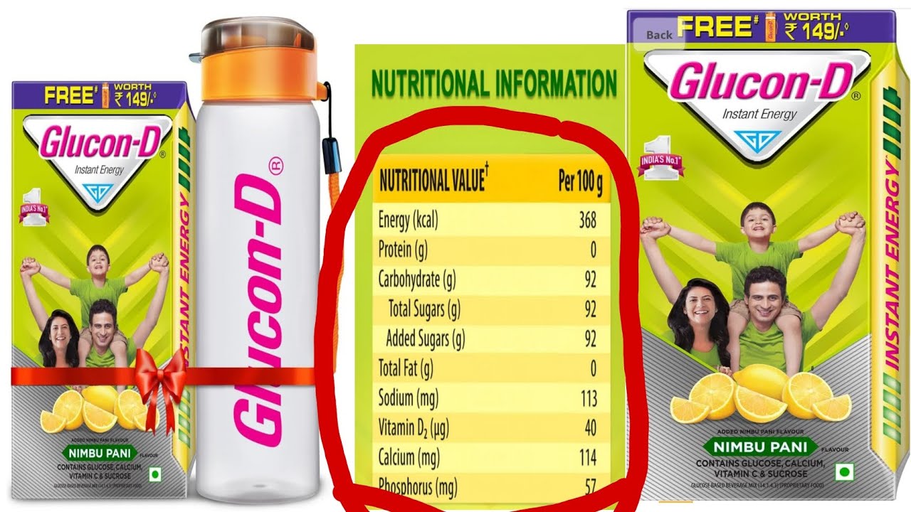 Glucon-D Tangy Nimbu Pani Glucose Powder With Free Sipper(1kg,Refill ...