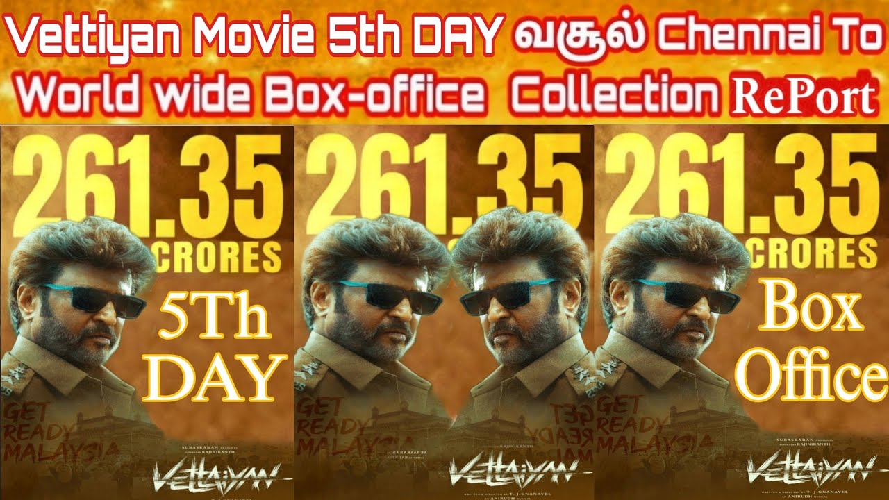 Vettaiyan Movie 5th Day World Wide Boxoffice | Vettaiyan Movie Day 5 ...