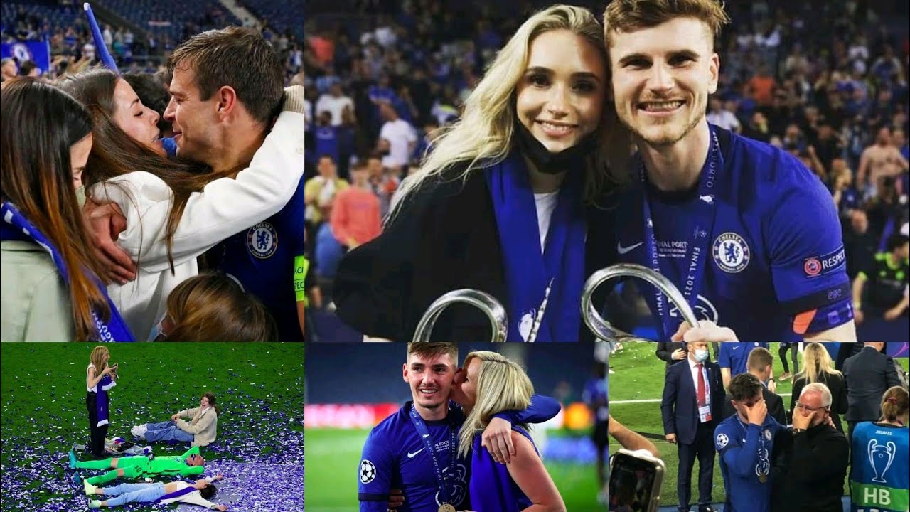 Chelsea players celebrate with their Families winning the UEFA ...