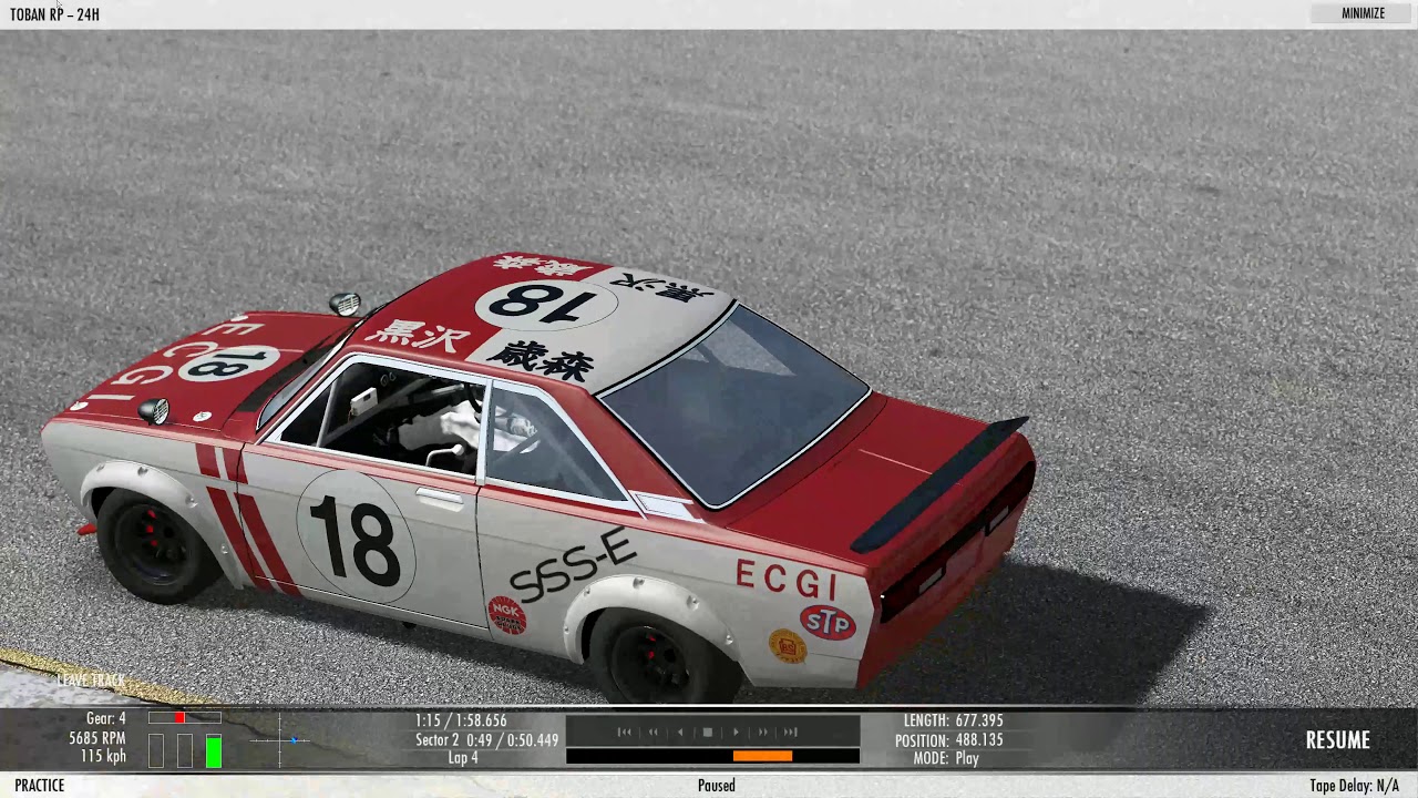 rFactor 2 Datsun Bluebird 510 @ Toban Track view - YouTube