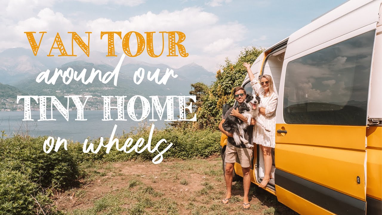 VAN TOUR Around our Tiny Home on Wheels | Self Converted Mercedes ...