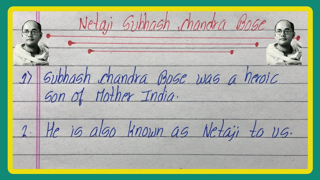 10 Lines On Netaji Subhash Chandra Bose | Essay On Netaji Subhash ...