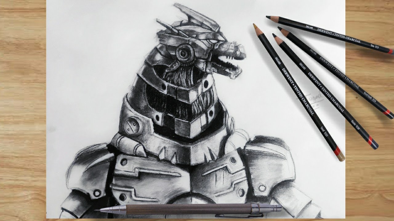 Drawing Mechagodzilla Pencil Prawing /How To Draw Mechagodzilla EASY # ...