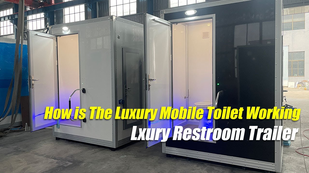 Luxury Mobile Toilet Black Color, VIP Restroom Trailer - YouTube
