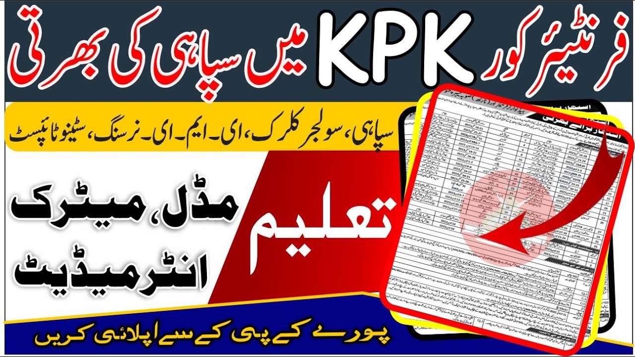 Frontier Corps FC Jobs 2022 | FC South KPK Sepoy Recruitment 2022| FC ...