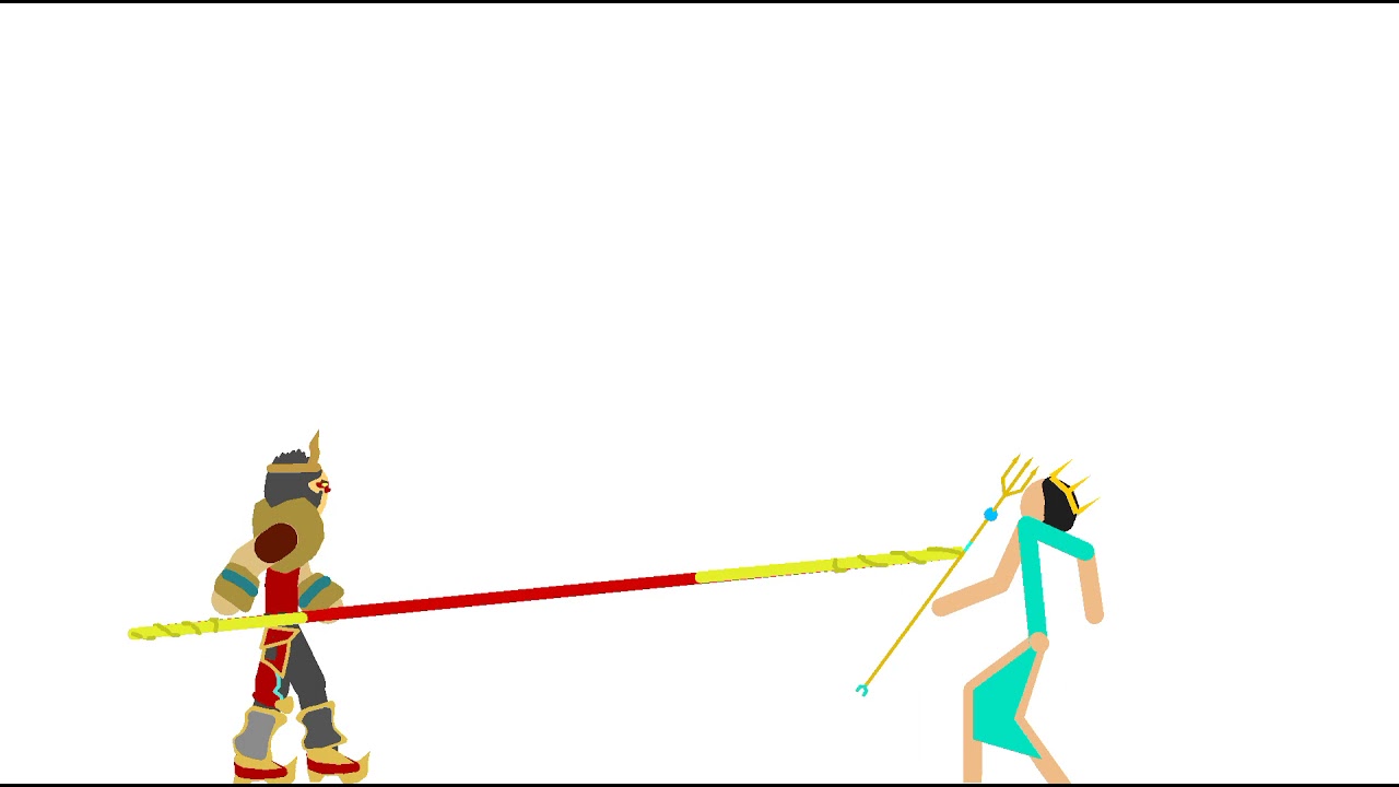 Monkey king Wukong vs Ocean king Poseidon|Stick nodes pro - YouTube