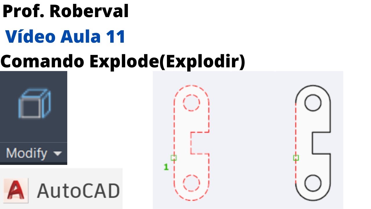 Aula 11- Explode (Explodir) objetos fechados no AutoCAD. - YouTube