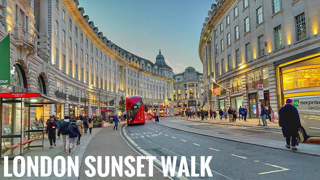 London, England 🏴󠁧󠁢󠁥󠁮󠁧󠁿 Sunset Street Walk 2023 - 4K 60fps Walking Tour ...