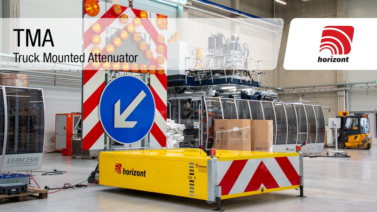 TMA Truck Mounted Attenuator - Anpralldämpfer - YouTube