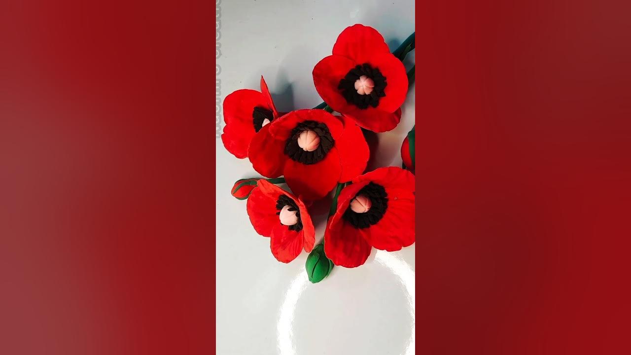 clay poppy flower - YouTube