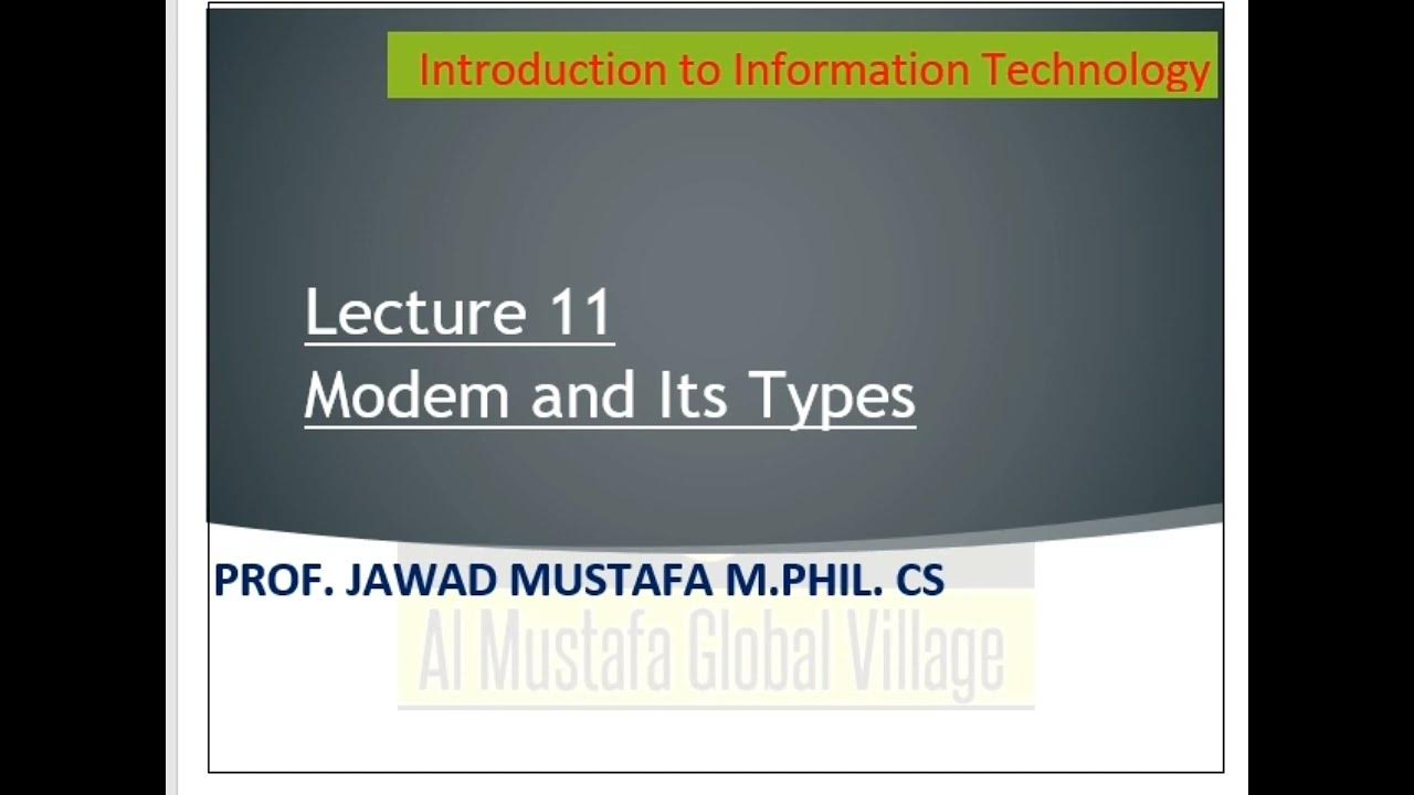 Modem in Computer Network || Modem Types || Data Communication || Jawad Mustafa || Lec-11 - YouTube
