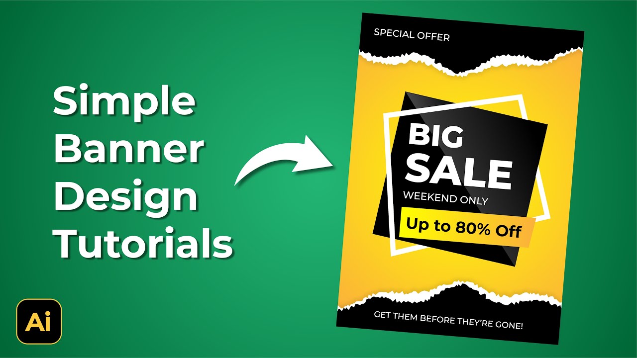 How to Make Promotion Banner Design - Adobe Illustrator Tutorials - YouTube