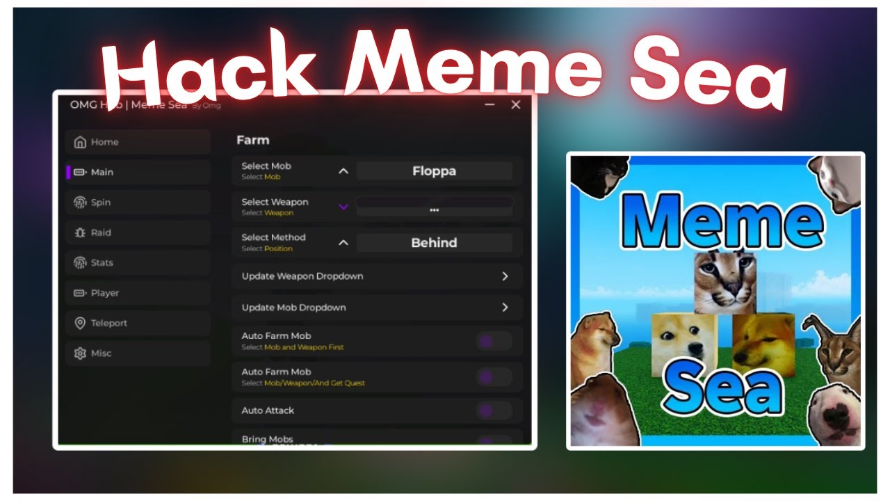 Cách Hack Meme Sea Trên Điện Thoại Auto Farm Mob, Auto Raid | Script ...