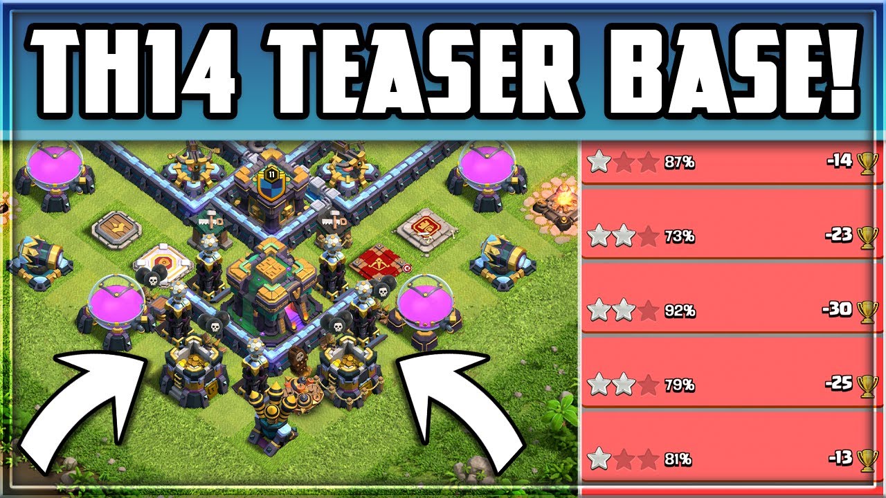EVIL TH14 TEASER BASE!!! Town Hall 14 Base With TH14 Base Link | Clash ...