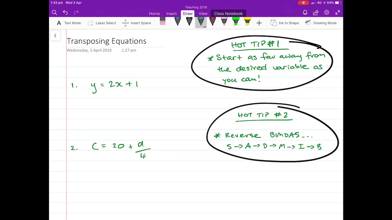 Transposing simple algebraic equations - YouTube