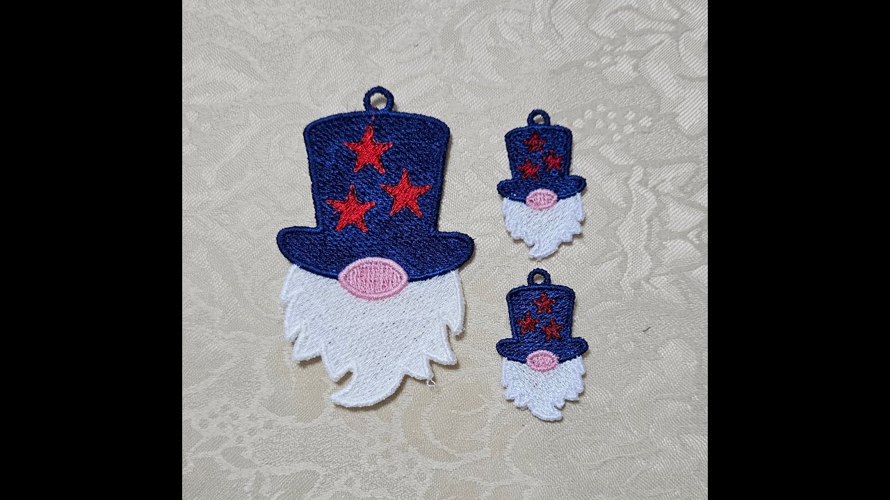 FSL Patriotic RWB Gnome Top Hat Earrings and Gift Tag - Instructional ...