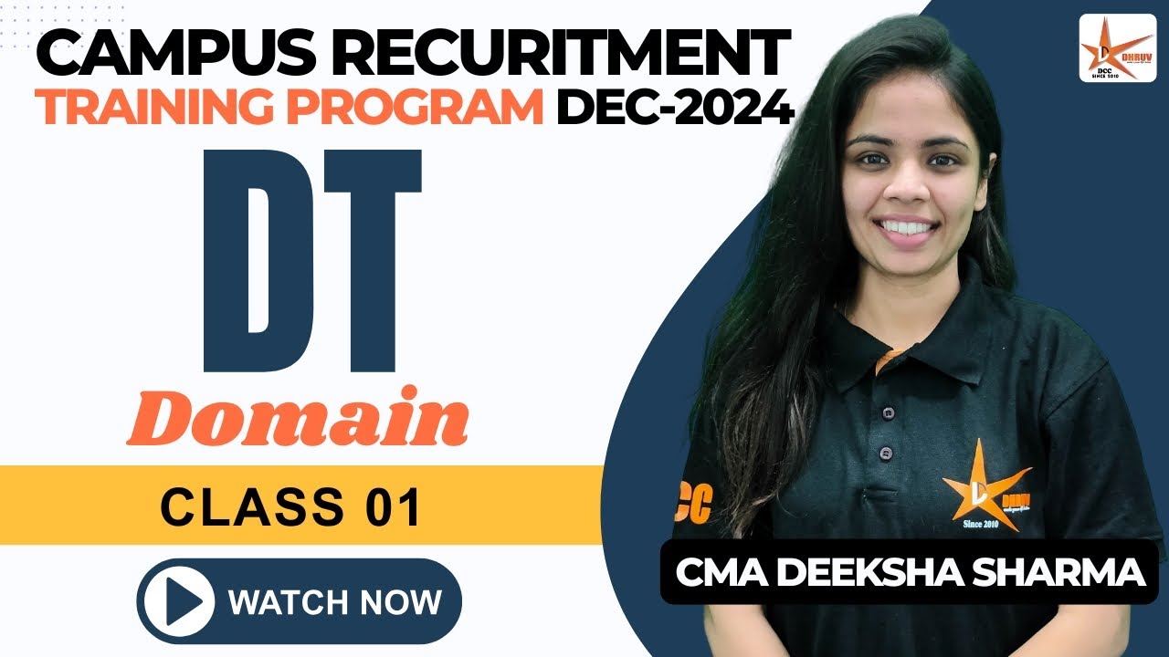 Direct Tax Domain Class 01 || Campus Recuritment Training Program || Dhruv Coaching Classes ...