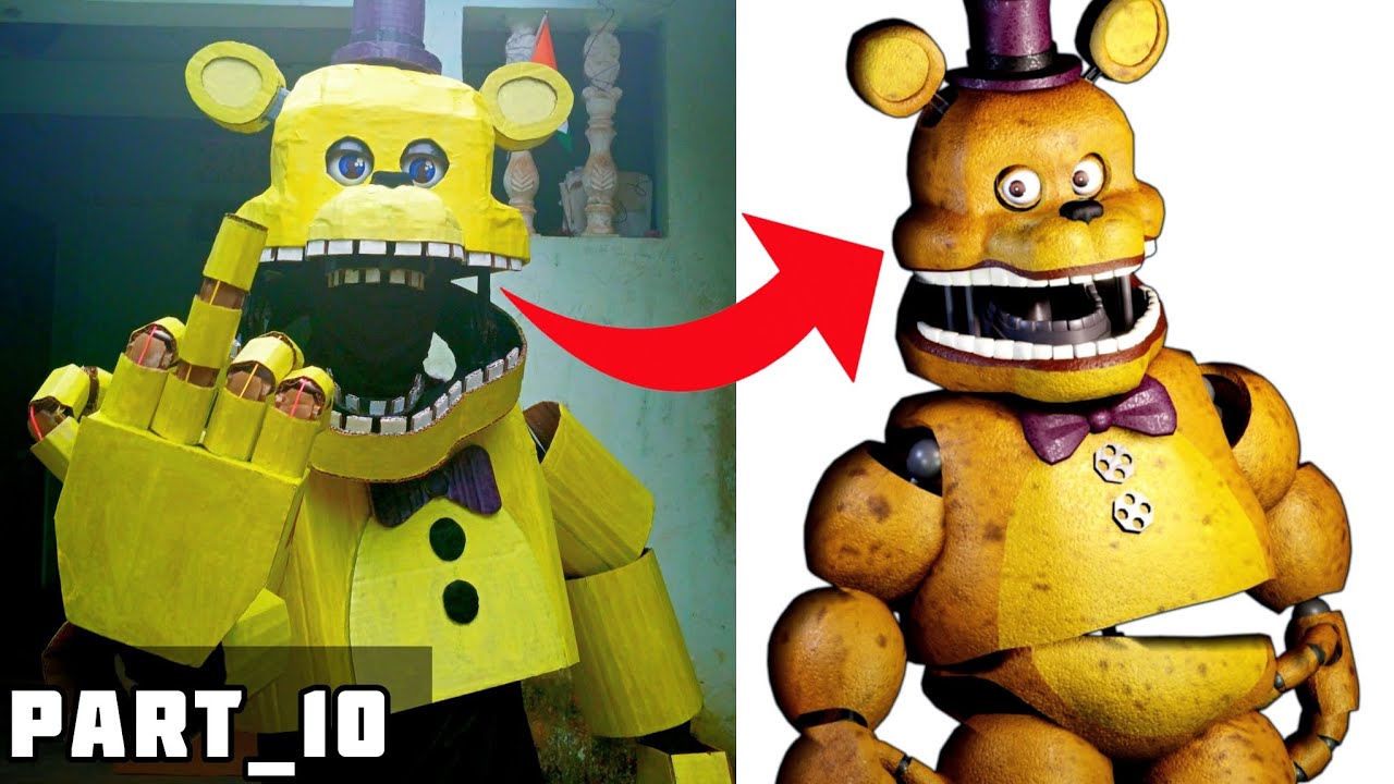 How To Make Fredbear Costume With Cardboard [ FNAF COSPLAY ] PART_10 ...