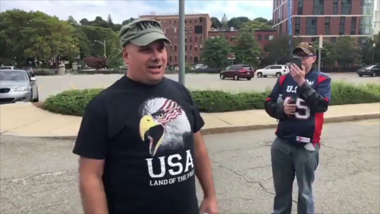Mark Sahady leads 'Resist Marxism' rally-turned-riot in Providence ...