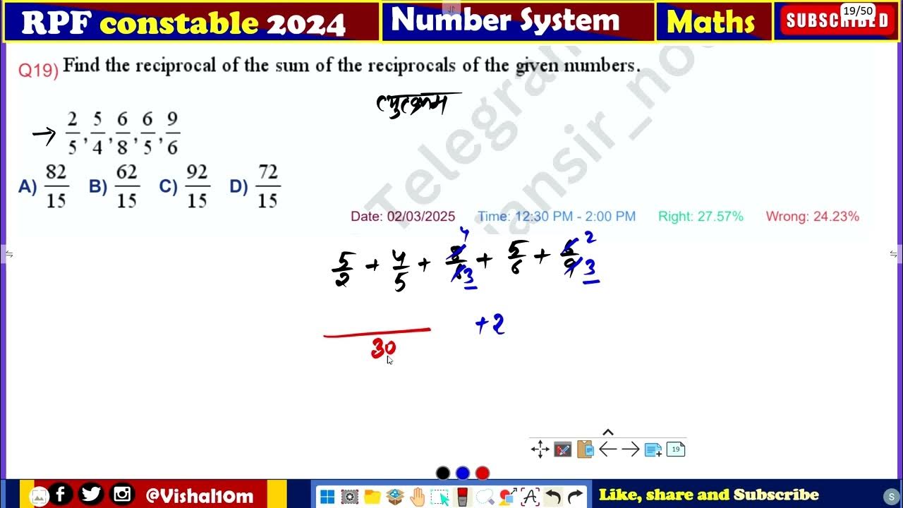 Find the reciprocal of the sum of the reciprocals of the given numbers a) 17/25, b) 31/45, c) 24 ...